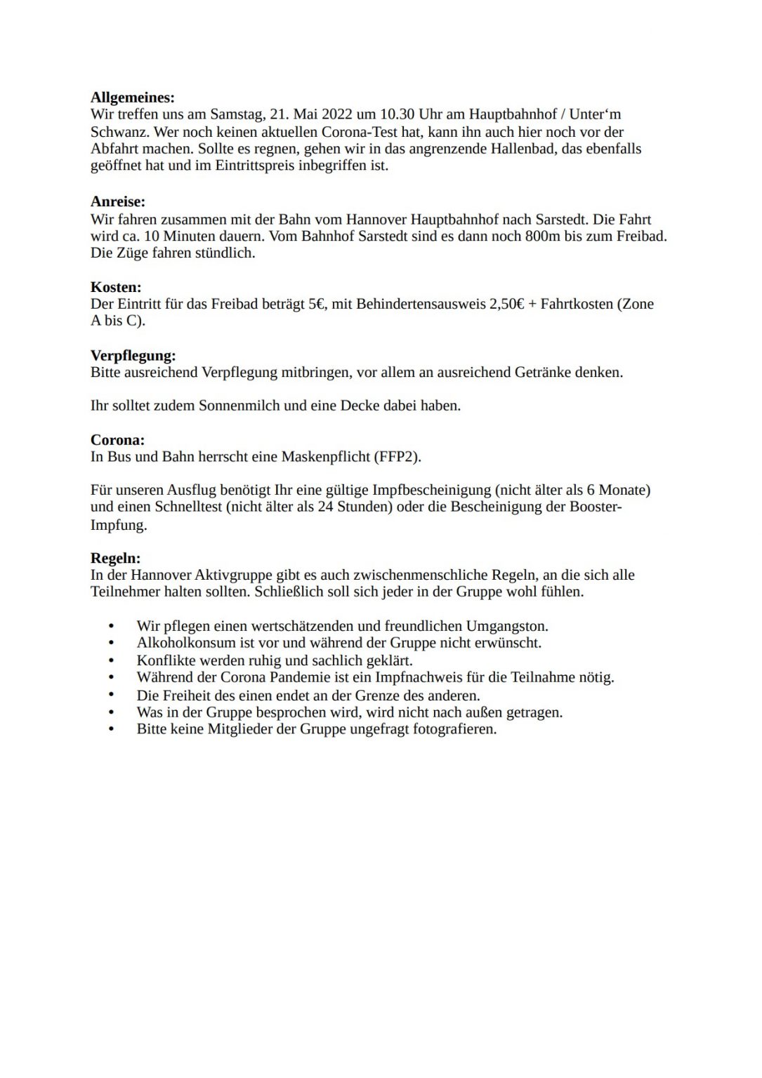 Innerstebad, 21. Mai 2022 - Hannover Aktivgruppe